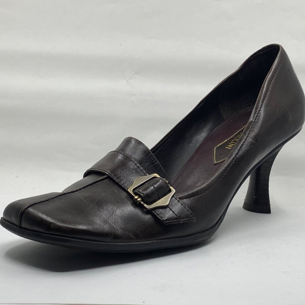 New Enzo Angiolini Brown Leather 2" Heels Classic Pum… - Gem